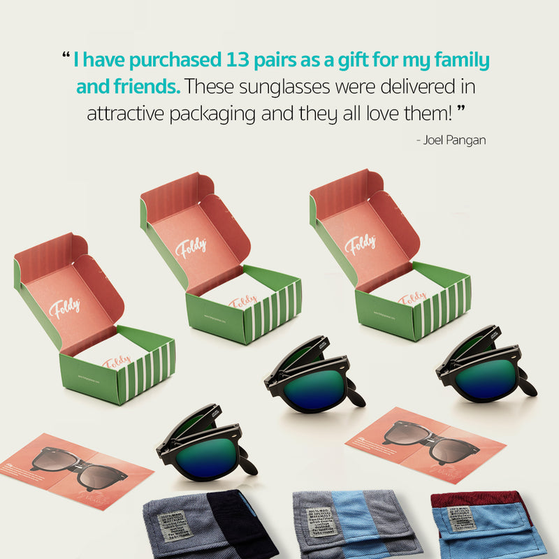 Earth Protector™ Foldable Eyewear - Blue Green Mirrored Lens ...